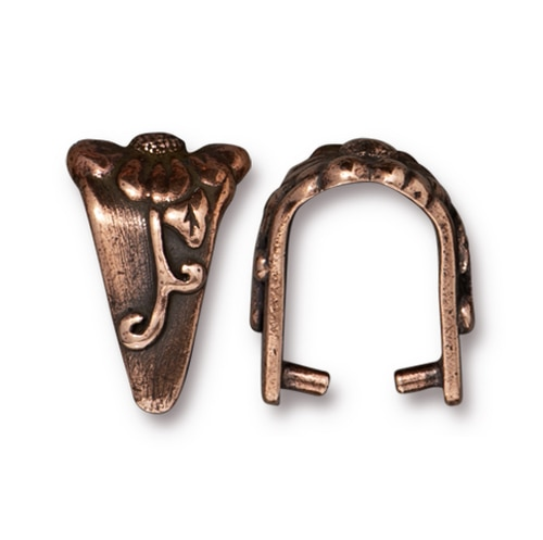 Держатель 16х11мм, TierraCast, Весенний цветок, зажимной, базовый материал - оловянный сплав, медный с чернением, 1 шт.