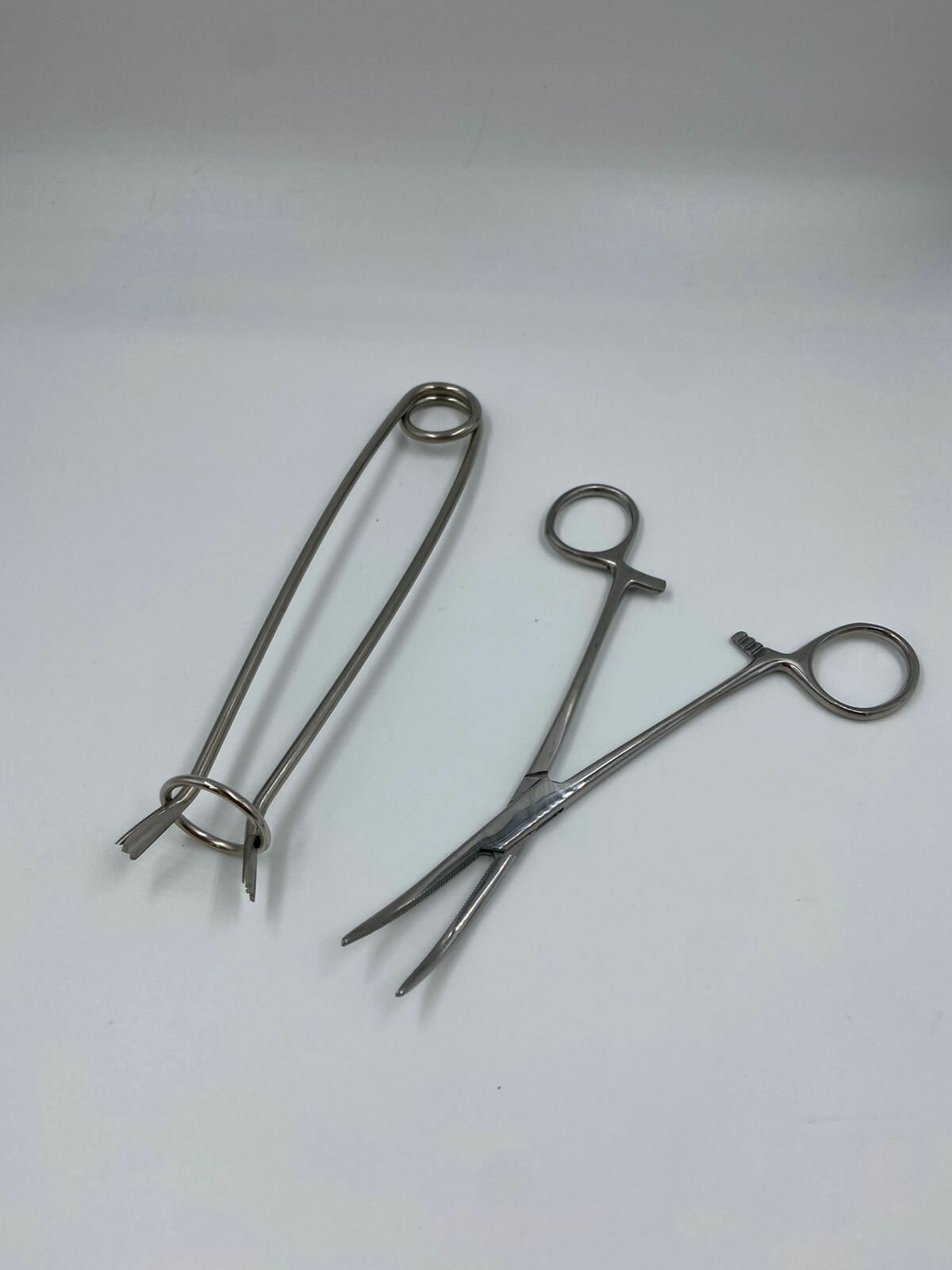 Набор Зажим рыболовный изогнутый Корнцанг рыбацкий+ зевник / Щипцы для крючка+расширитель