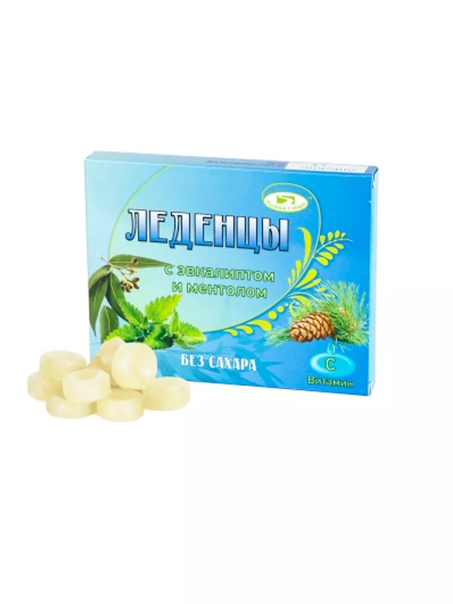 Леденцы с эвкалиптом ментолом без сахара для вывода мокроты