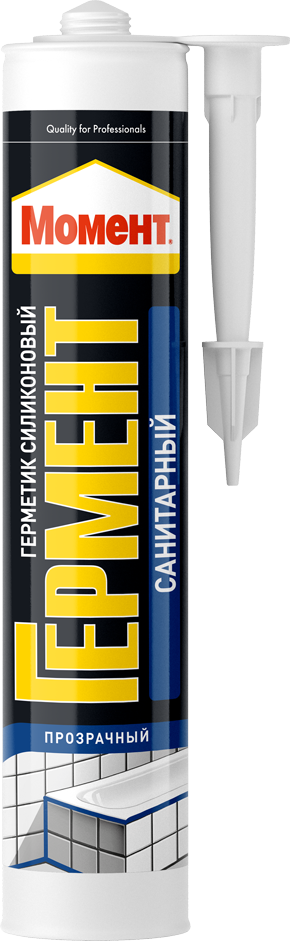 Герметик силиконовый санитарный Гермент, водостойкий, прозрачный, 280мл, Момент
