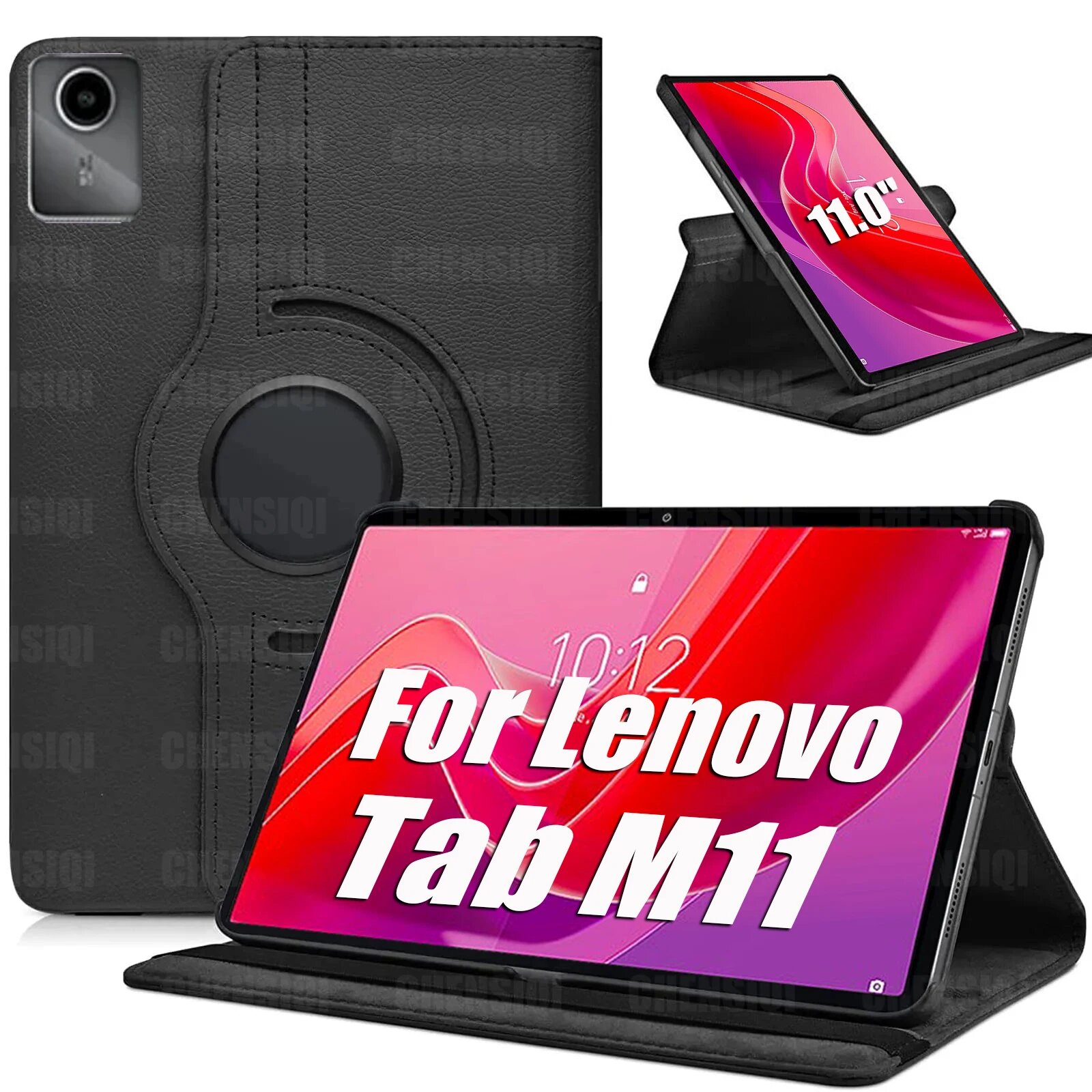 Чехол для Lenovo Tab M11 (11 дюймов) 2024 из полиуретана Black
