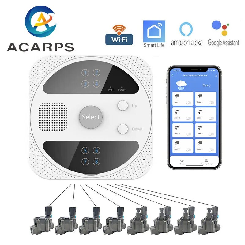 Wi-Fi умный контроллер орошения Acarps 8 Way, EU