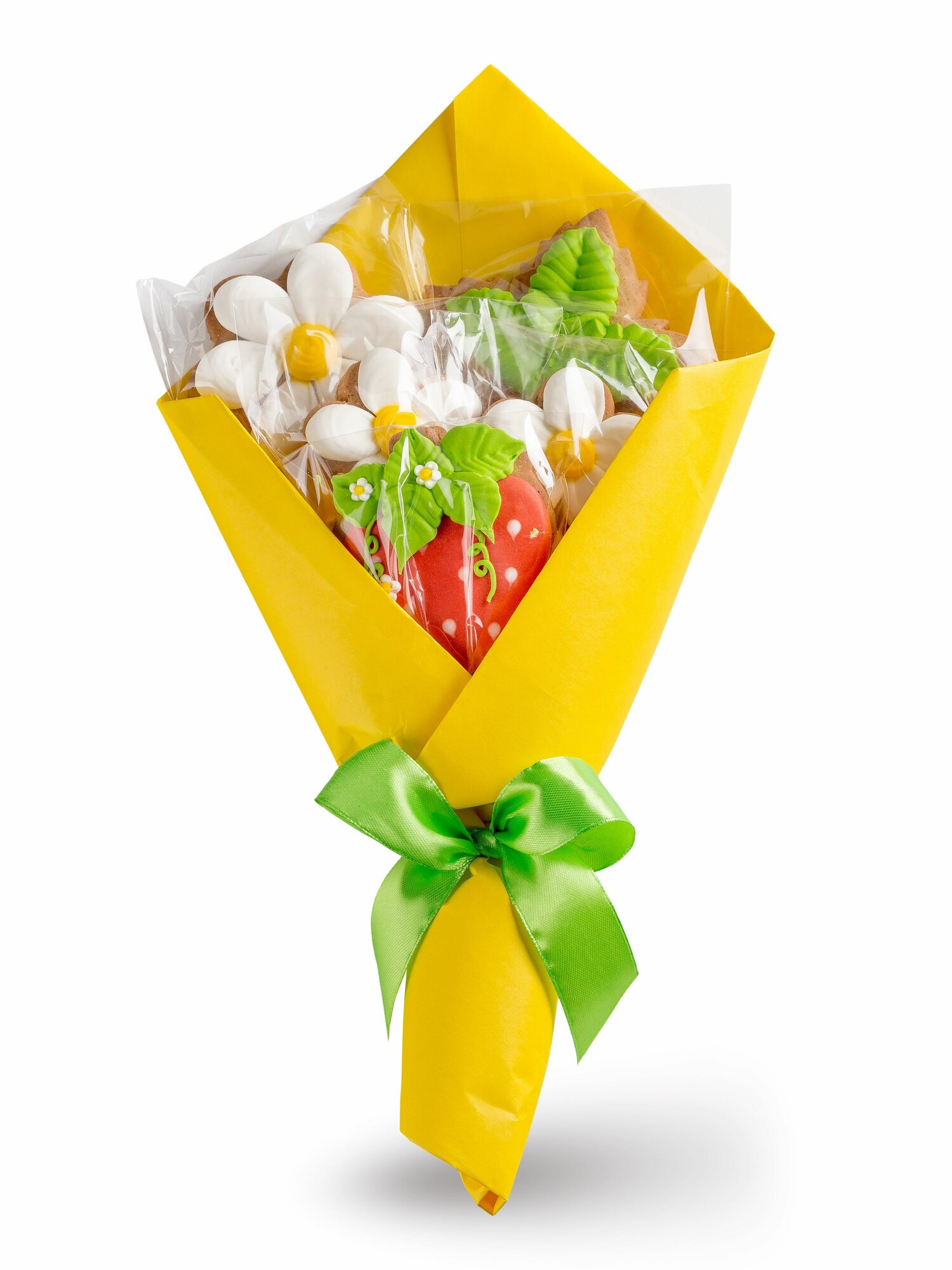 Набор подарочный из имбирных пряников "Ромашковый блюз", 150 гр (с клубничкой)