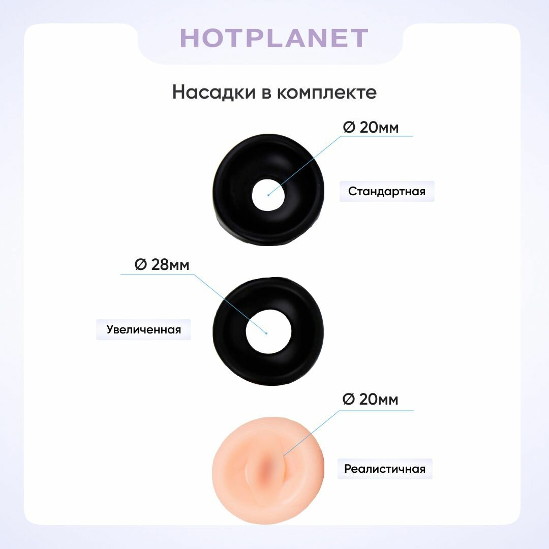 Вакуумная помпа для увеличения пениса с набором насадок Hot Planet Intern