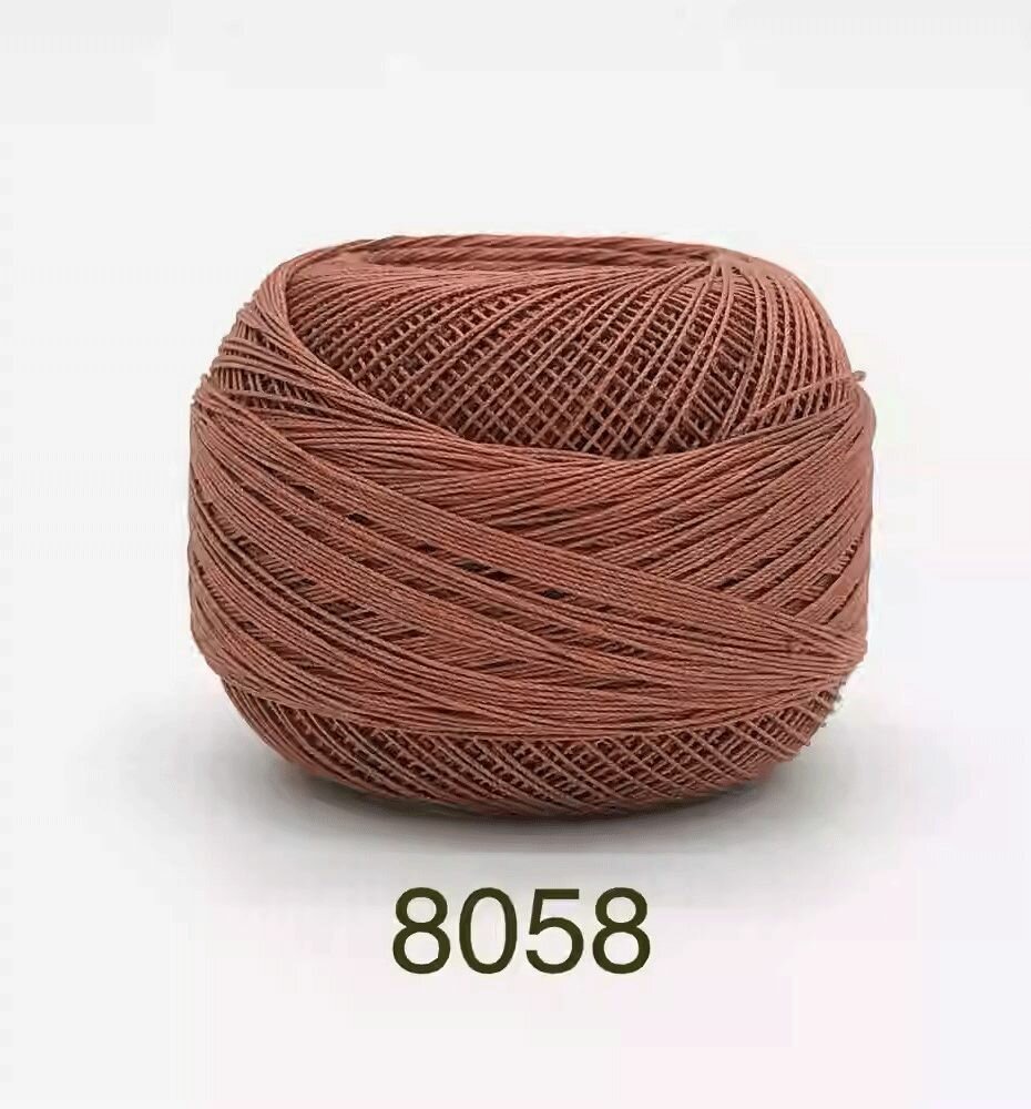 Нитки #80 для вязания кружева и украшений, 100% хлопок, 10 гр. (170 м.), цвет: 8058