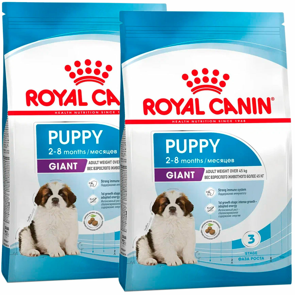 Корм сухой Royal Canin Giant Puppy для щенков крупных пород, 3,5 кг х 2 шт