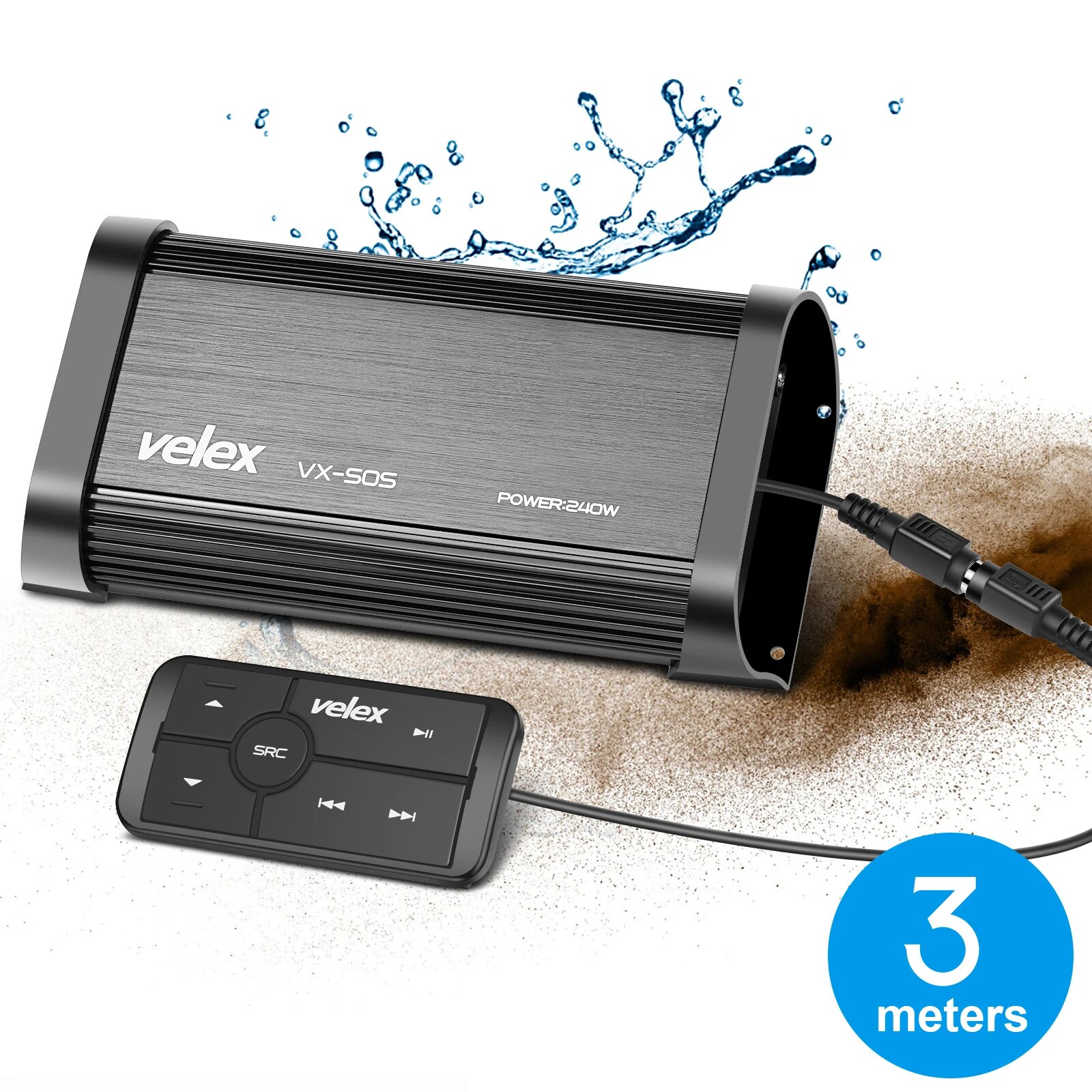 Морской Bluetooth усилитель 4-канальный Класс D 240 Вт Amp стерео на лодки UTV ATV тележки для гольфа и автомобили