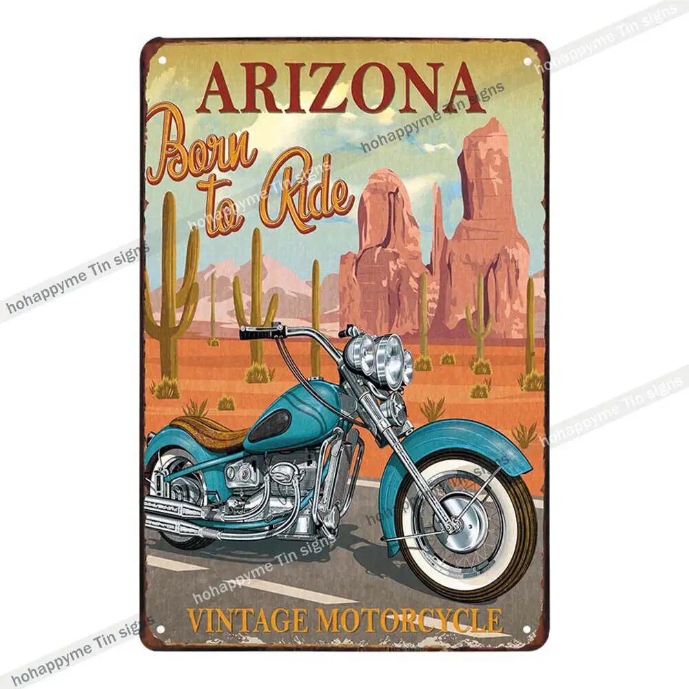 Металлическая картина Arizona Born to Ride, 20x30 см, цвет 220520144