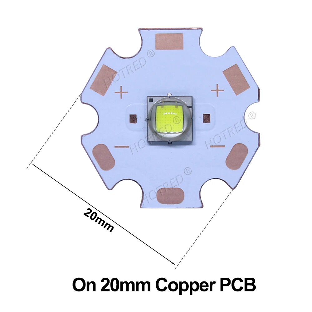 HotRed 10W sst40 LED холодный белый On 20mm Copper Base