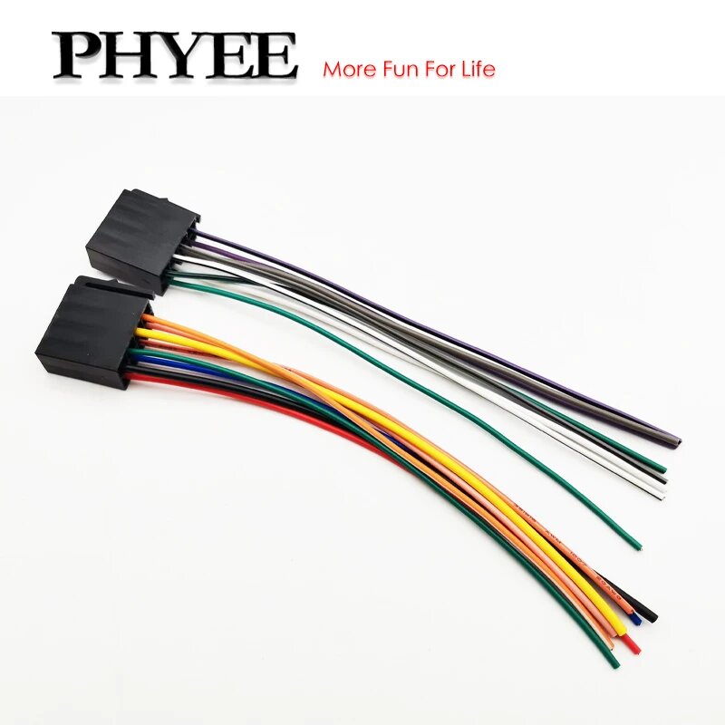 Соединительный кабель ISO 12 В, четырехканальные громкоговорители, проводка ISO 10487, адаптер жгута проводов для автомобильных аудиосистем