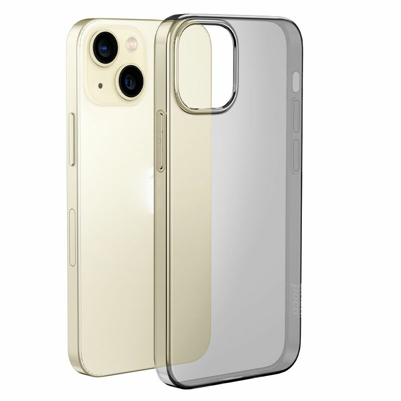 Чехол-накладка HOCO Creative Case iPhone 15 Plus, силиконовый, черный-прозрачный