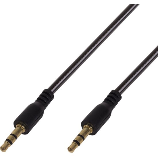 Кабель Rexant Стерео 3.5 мм штекер - Стерео 3.5 мм штекер (AUX) гелевый, 1 метр, черный