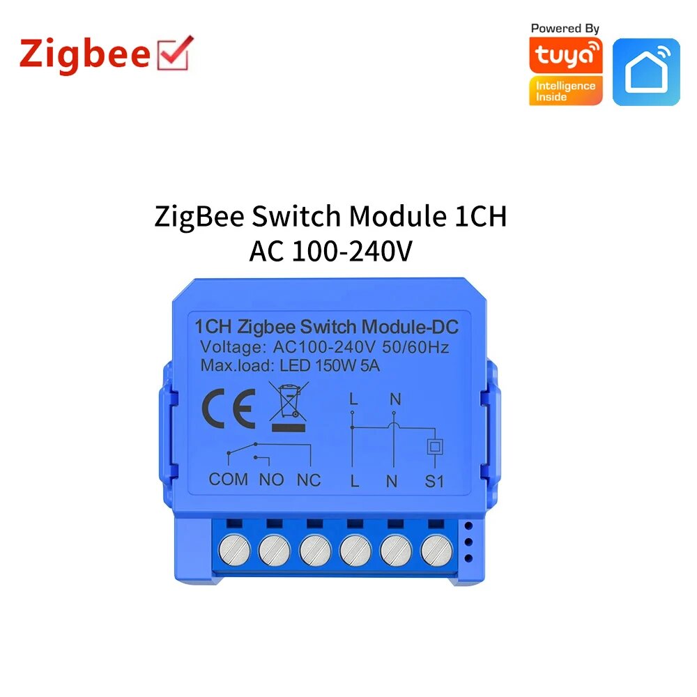Tuya Smart Dry Contact Switch Zigbee AC 100-240V