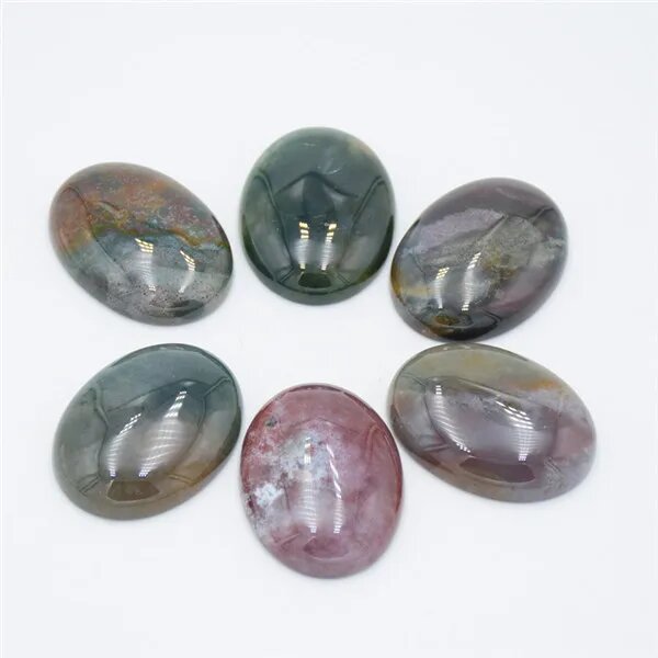 Зеленый индийский агат кабошон 30x40 мм