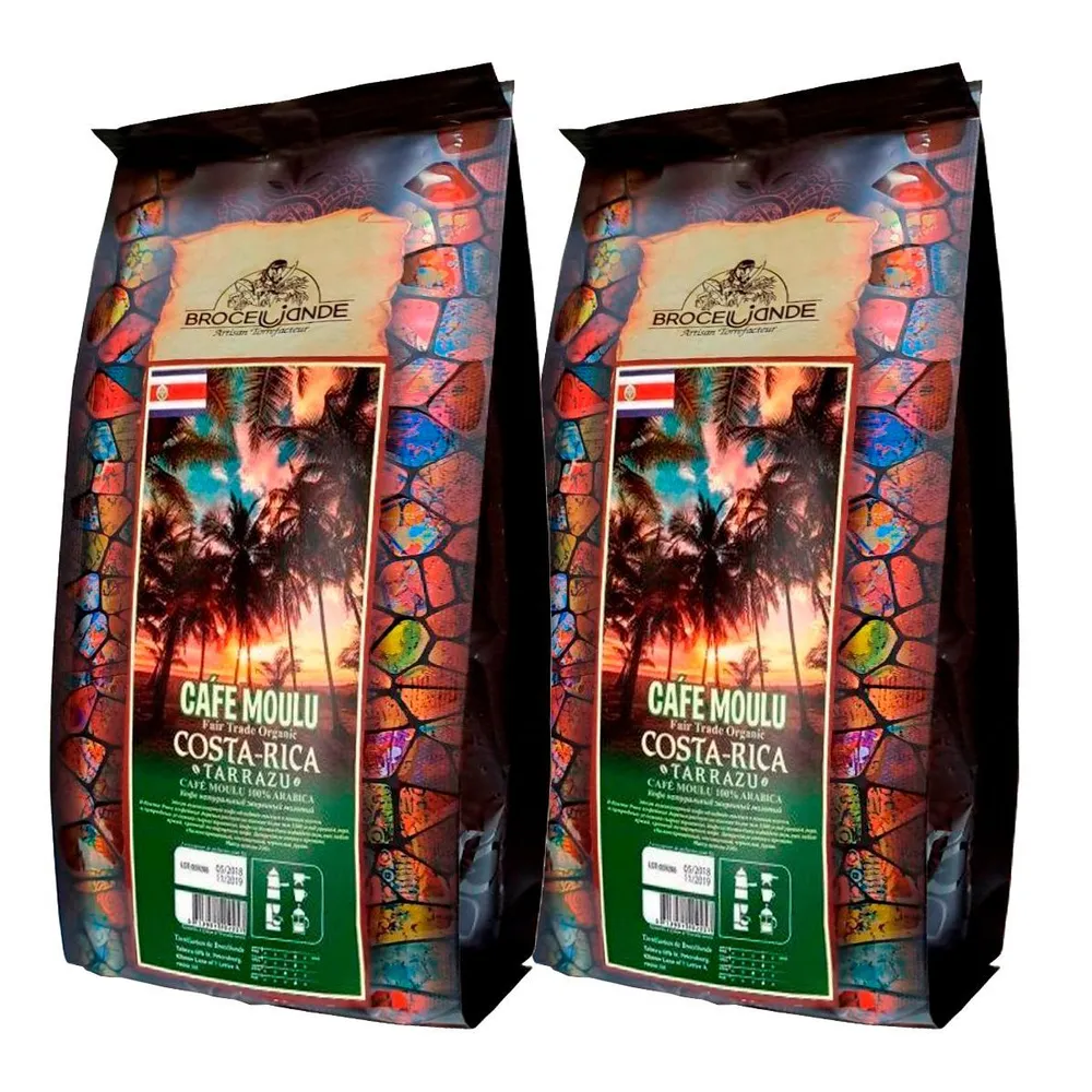 Кофе Broceliande "Costa-Rica", молотый, средняя обжарка, 2 упаковки по 250 гр