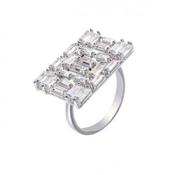 Перстень, серебро, 925 проба, родирование