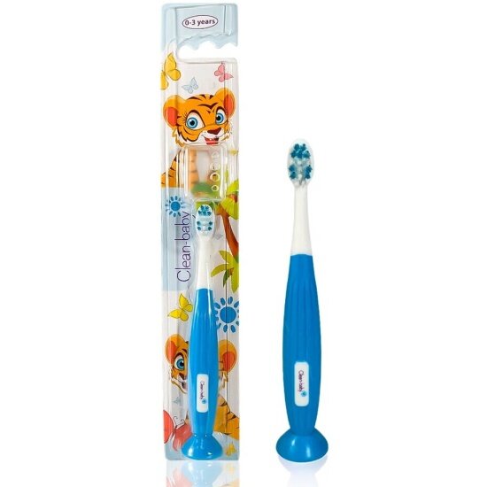 Детская зубная щетка Clean-baby Тигренок 0-3 лет, мягкая