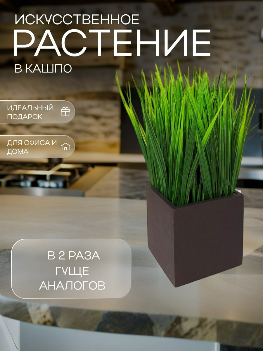 Искусственная трава в ящике для дома и офиса, ПоДар. Ок Home