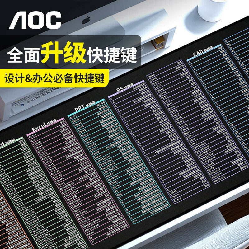 AOC Full-Property Series Gaming Mouse Pad, Малый размер 300 * 250 * 3 мм, Утолщенный с закрытыми краями, Офисная
