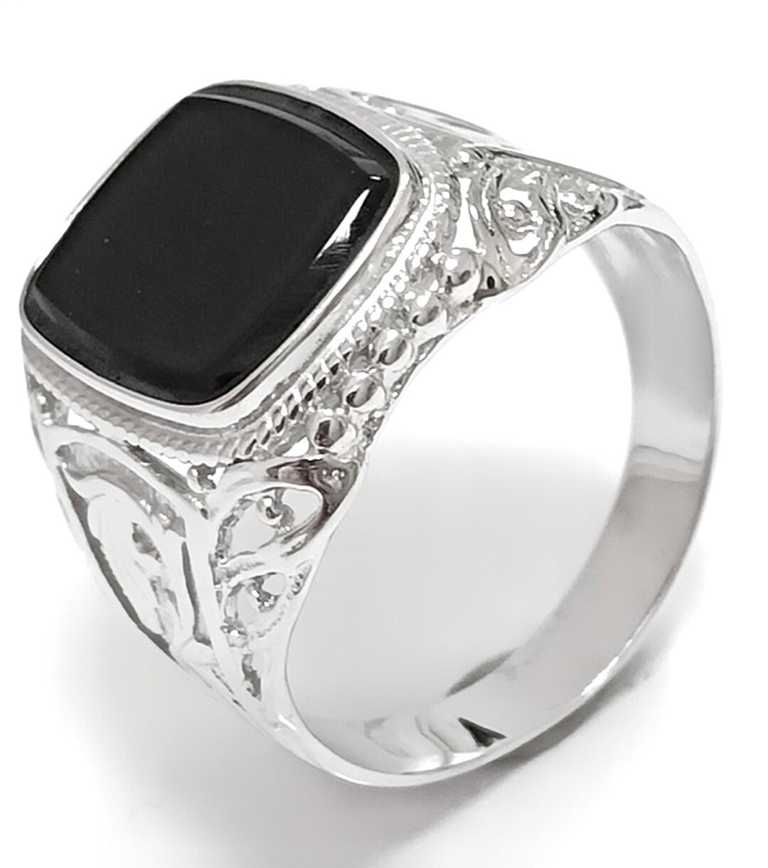 Печатка, серебро, 925 проба, родирование, оникс