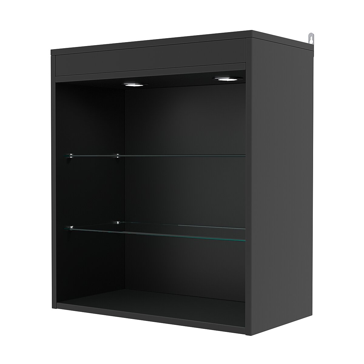 Витрина настенная №1-3ГГ с подсветкой, Черный. Производитель товара - компания Westcom.