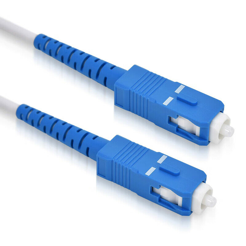 Communication Wang (CommKing) Fiber Optic Cable, 1 Core 2 Steel Wire, Indoor Fiber Optic Cable with SC Connector, Single-Mode Single-Core, Operator Optical Modem Extension Cord, White 5 Meters, CKJX-1H5S