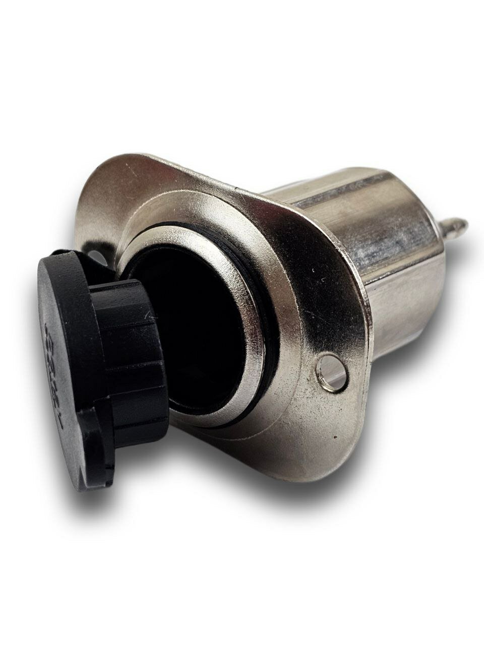 Разъем автоприкуривателя "гнездо", корпусной, с ПВХ крышкой (металл)