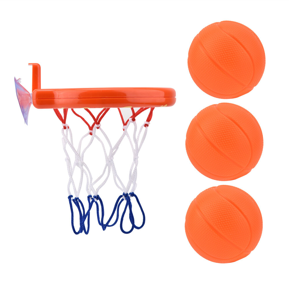 Basketball Hoop, Fun 3 Suction Cups Bathtub Hoop Shooting Game for Kid
