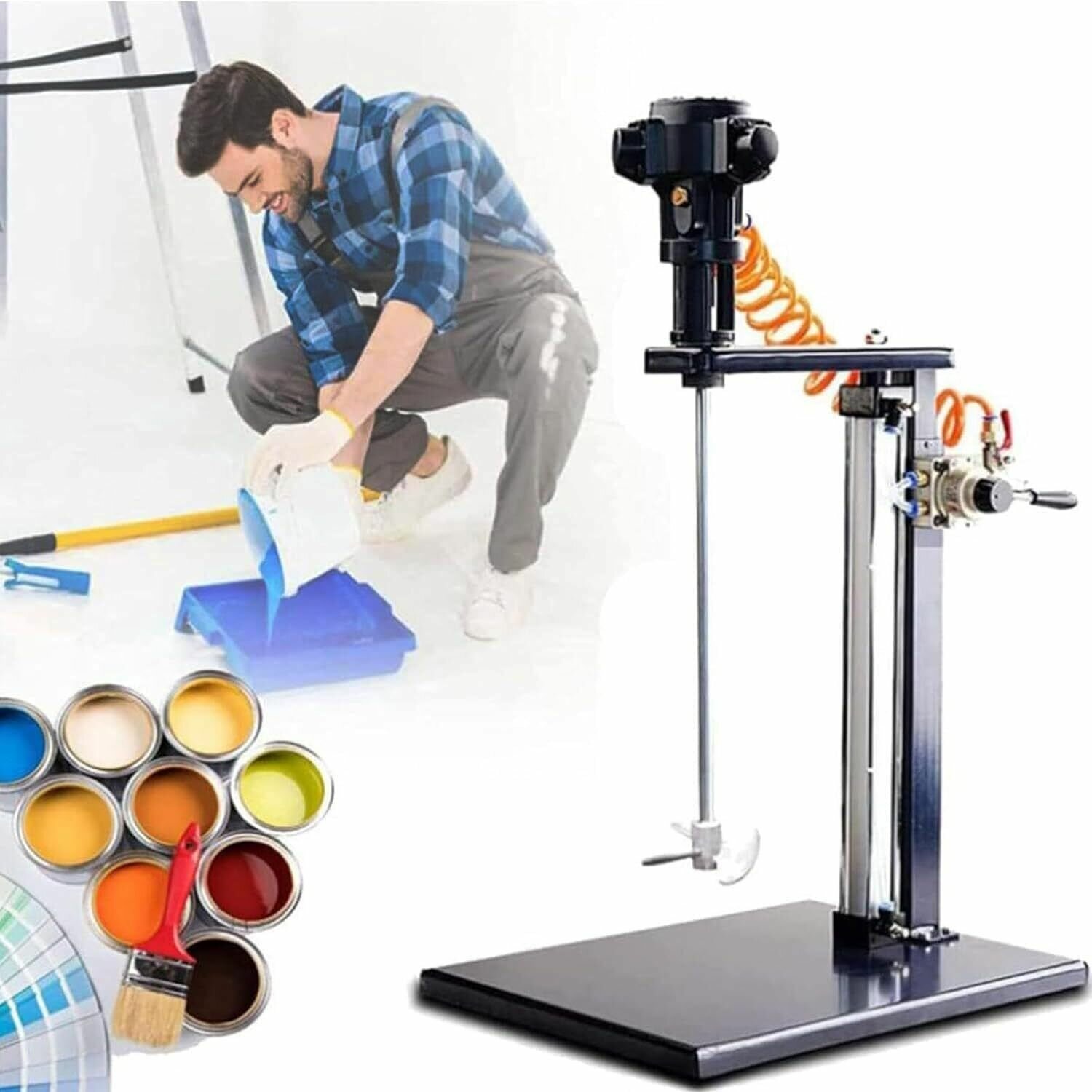 5-галлонный пневматический смеситель для краски, с регулируемой высотой и скоростью вращения (1500-3000 об/мин)