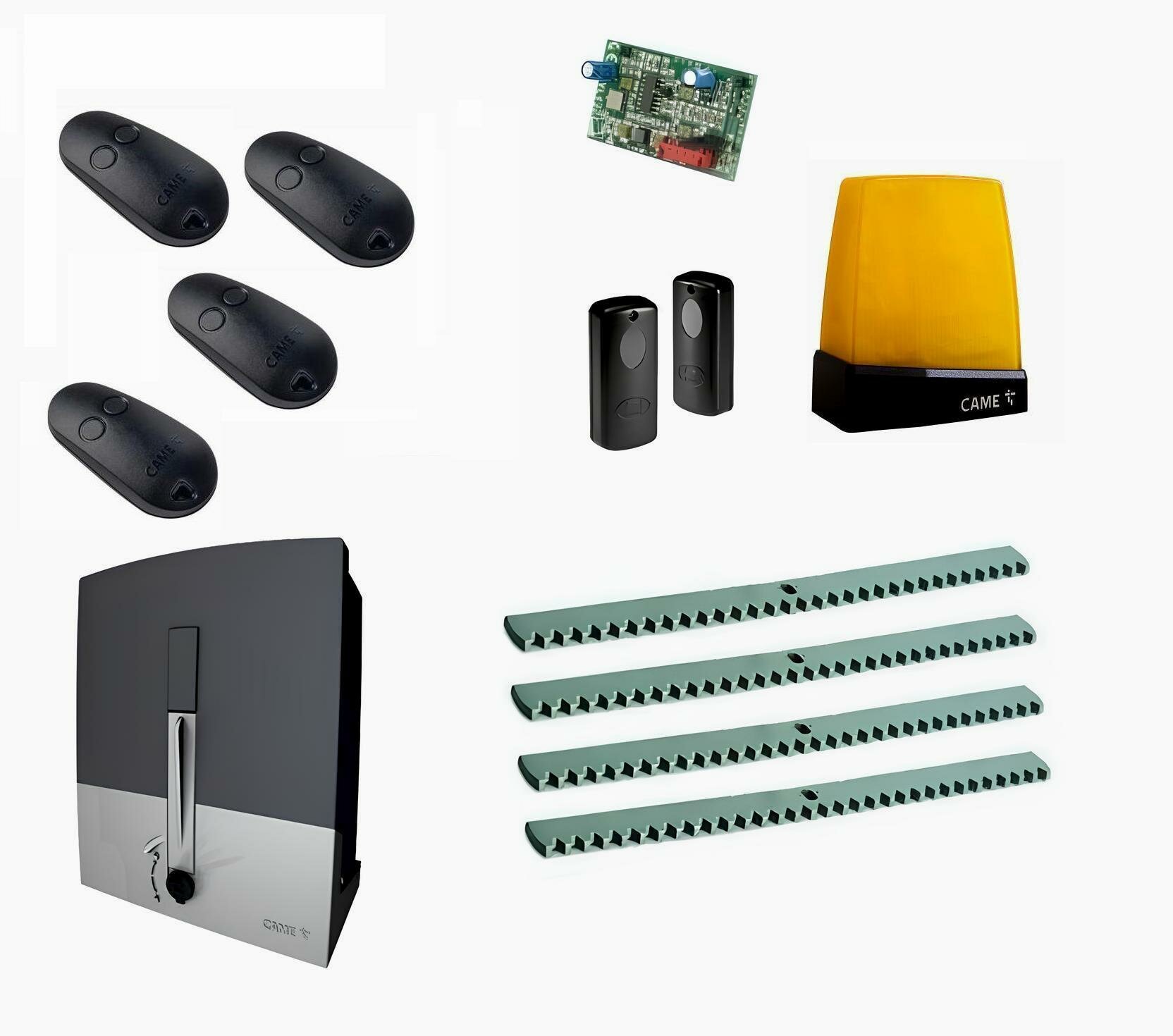 Автоматика для откатных ворот BXL04AGS FULL4-T4, комплект: привод, радиоприемник, 4 пульта, фотоэлементы, лампа, антенна, 4 рейки