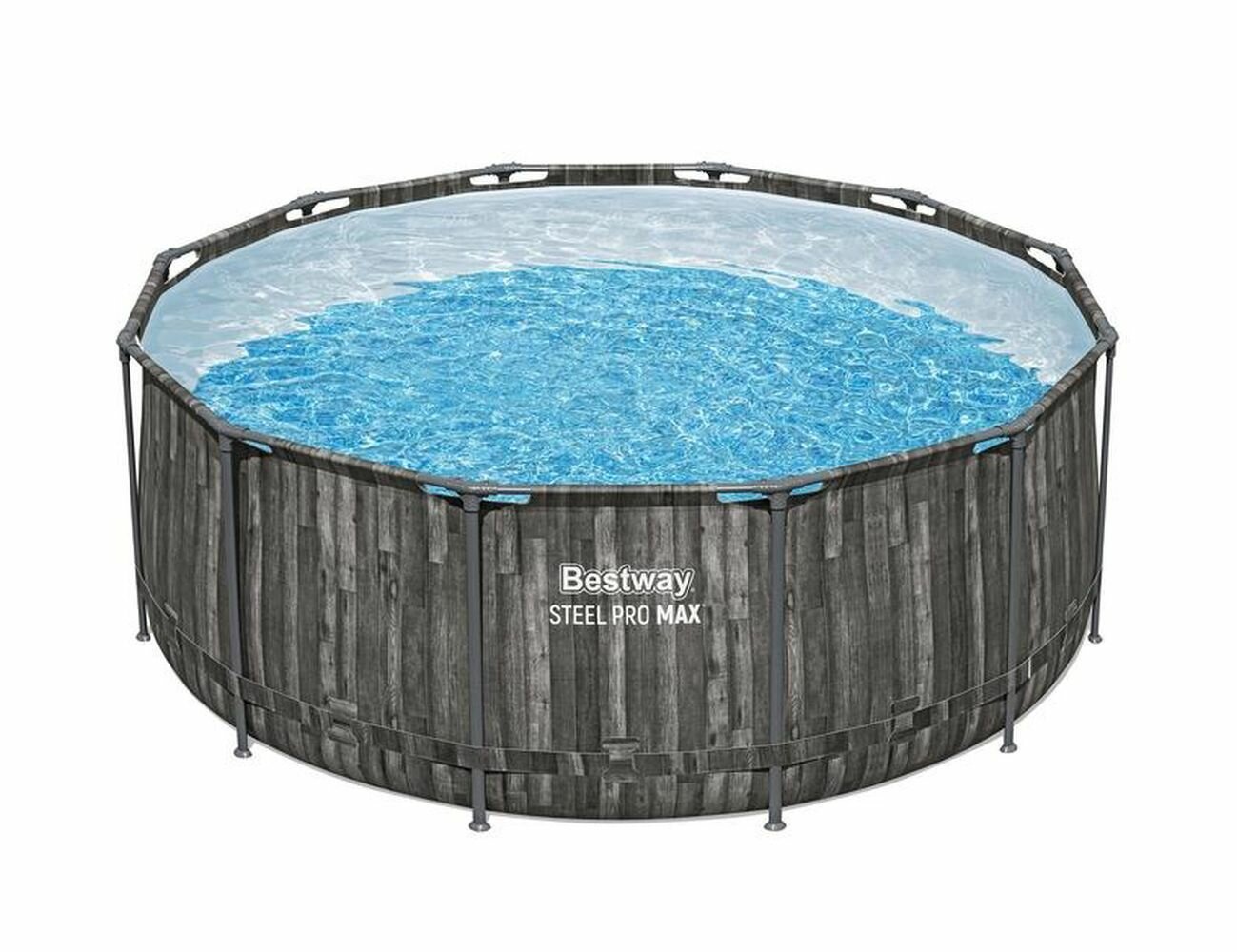 Бассейн каркасный Bestway Steel Pro Мах серое дерево, 366 х 122 см + фильтр-насос + лестница, 561PZ