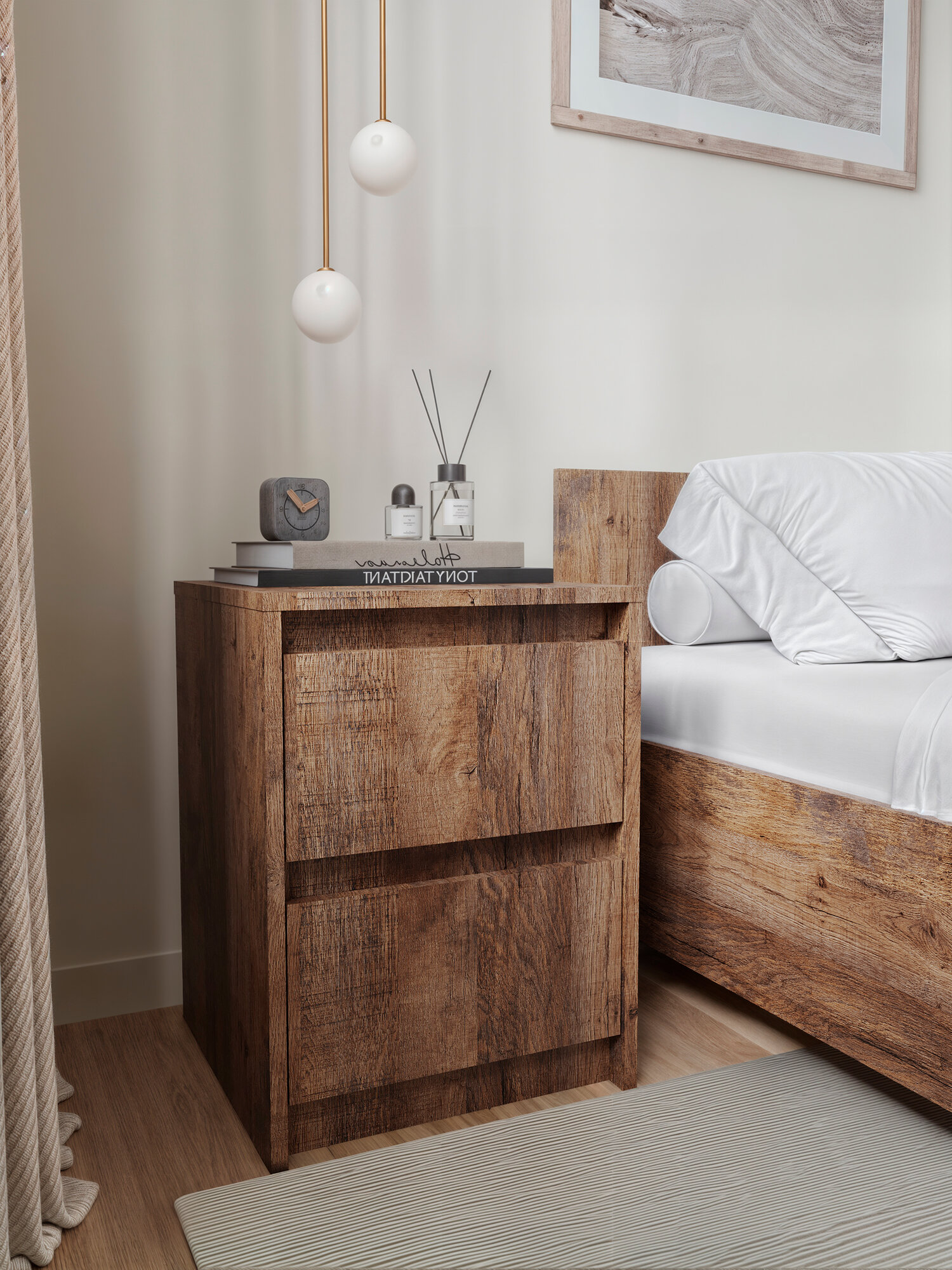 Тумба прикроватная Амелина Дуб Самдал (Двенадцать стульев)