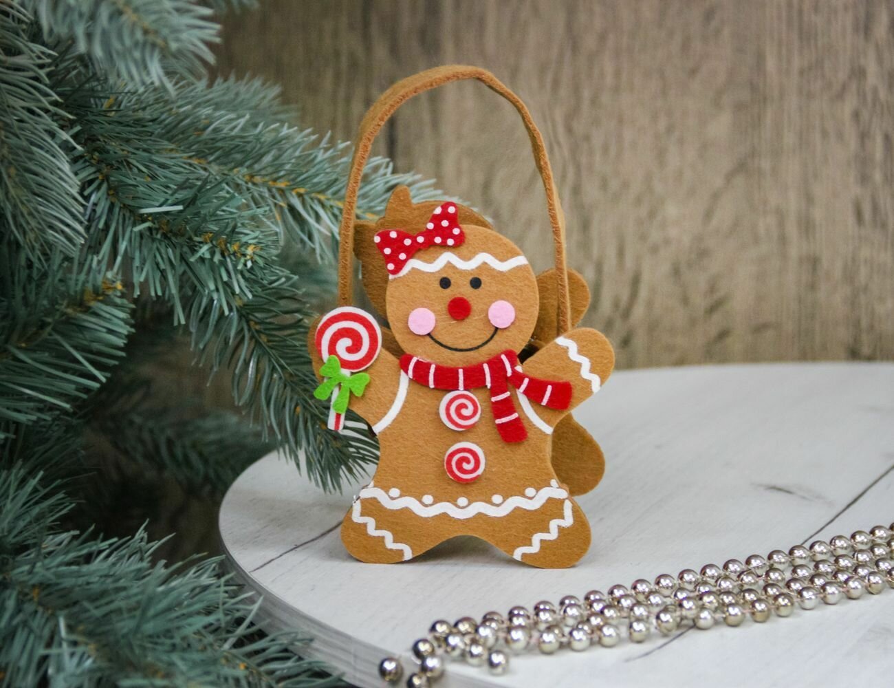 Сумка для подарков пряничная девочка, фетр, 12х10 см, Breitner 22-5547-1