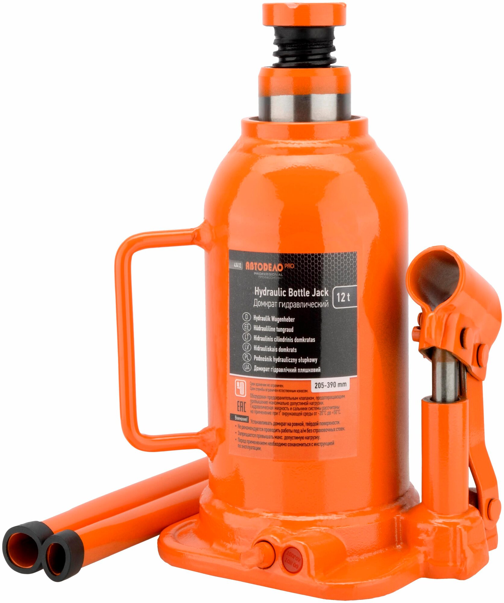 Домкрат гидр. 12.0т (205-390 мм) АвтоDело PRO (43412)