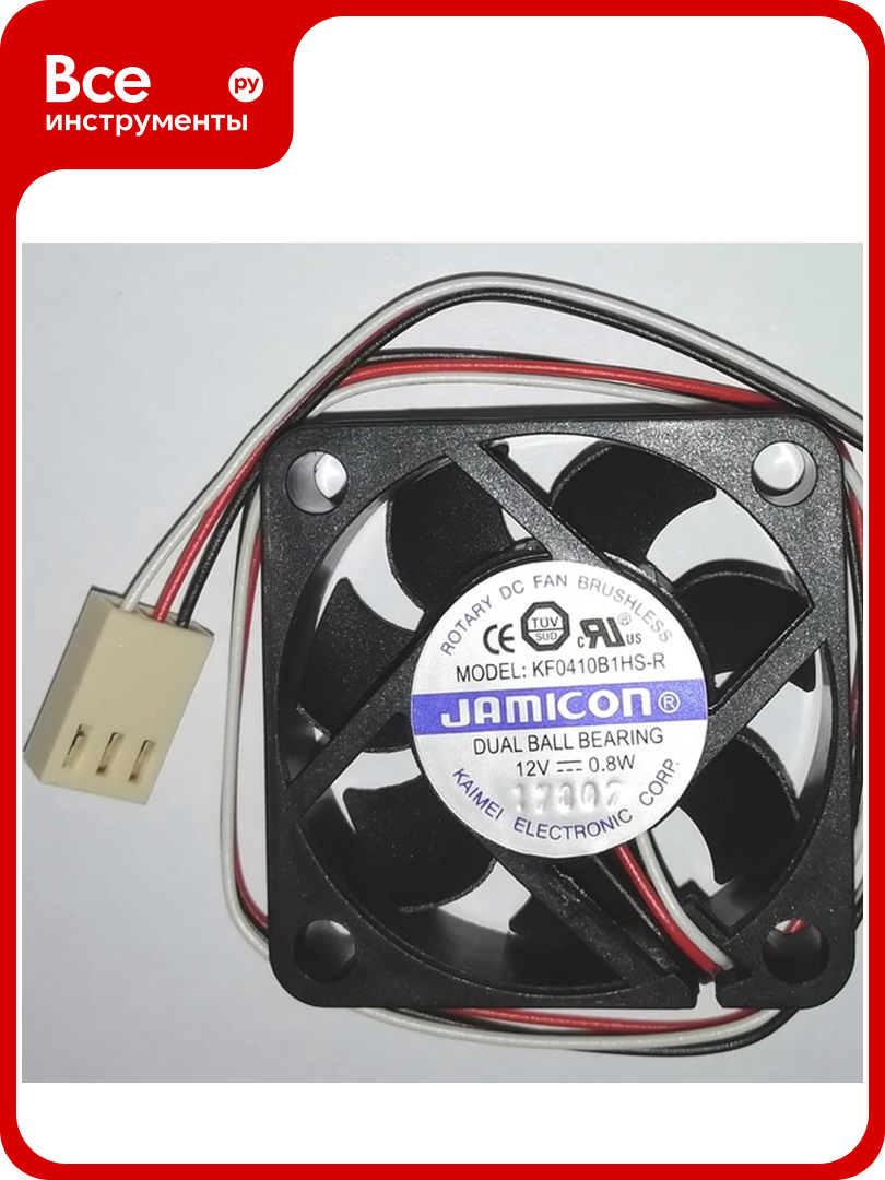 Вентилятор JAMICON KF0410B1HS 40х40х10 12В с разъемом 3 конт. TKP2510-3, тахометр С00035722