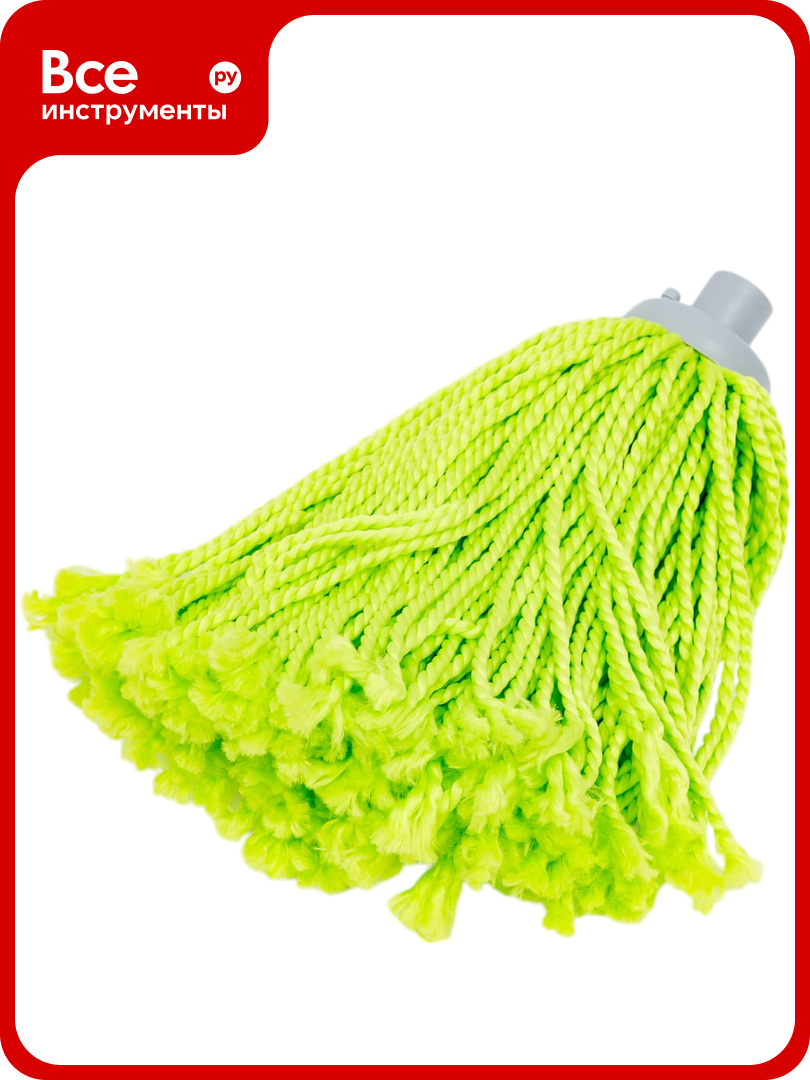 МОП веревочный резьбовой A-VM 150 г, микрофибра, зеленый, алабама RK1551, влажной уборки