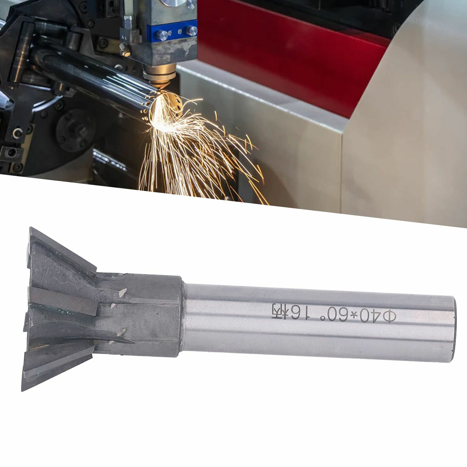 Фреза ласточкин хвост с углом наклона 60 градусов, 6-зубая твердосплавная фреза с высокой скоростью сверления и универсальным хвостовиком