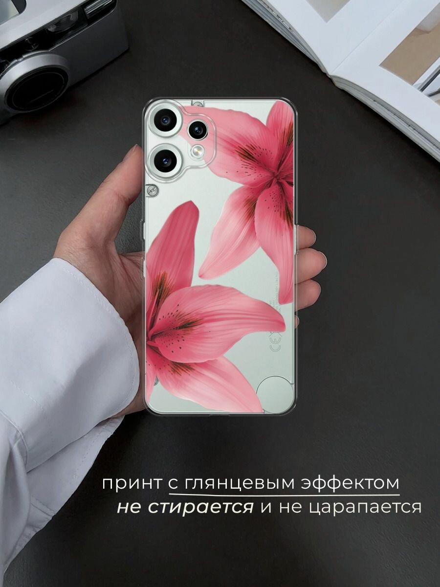 Чехол на CMF Phone 2 Pro / CMF Фон 2 Про с принтом "Pink flower" — фото 1