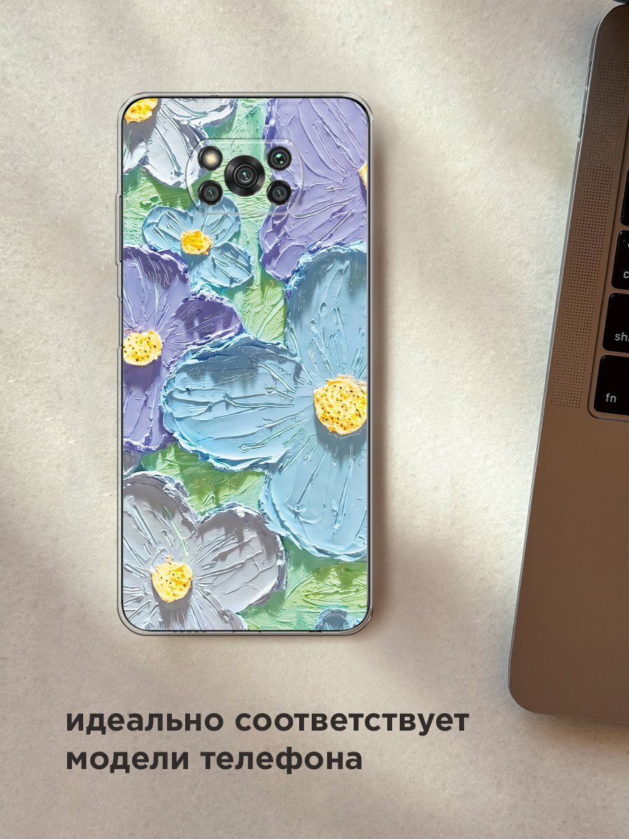 Чехол на Xiaomi Poco X3/X3 Pro / Поко X3/X3 Pro с принтом "Масляные цветы 2" — фото 1