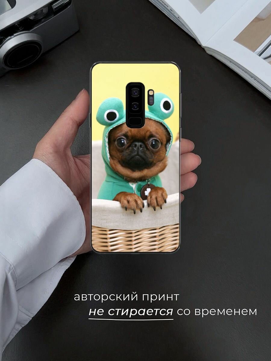 Чехол на Samsung Galaxy S9 + / Самсунг Галакси С9 Плюс с принтом "Собачка в шапке лягушки" — фото 1