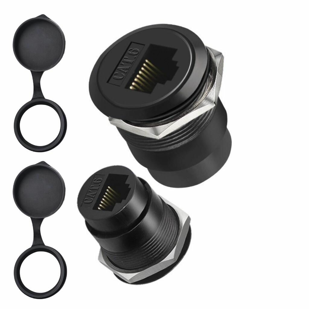 RJ45 Разъем Сетевой панели 22мм Монтаж Cat6 Интернет RJ45 Модульный расширитель Настенный сетевой адаптер, Черный