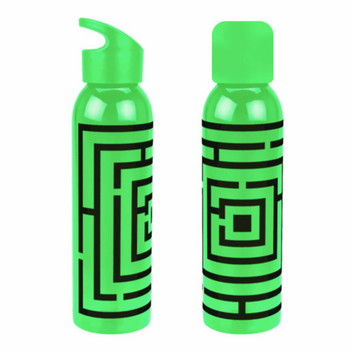 Бутылка для воды «Лабиринт абстракция спортивное ориентирование» (зеленое яблоко)