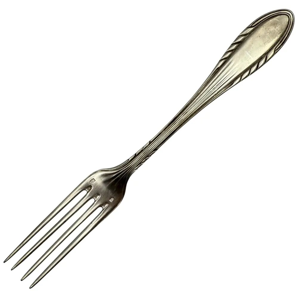 Вилка столовая, 21.5 см, серебрение 84, 1910-1936 гг. Olier & Caron, Франция