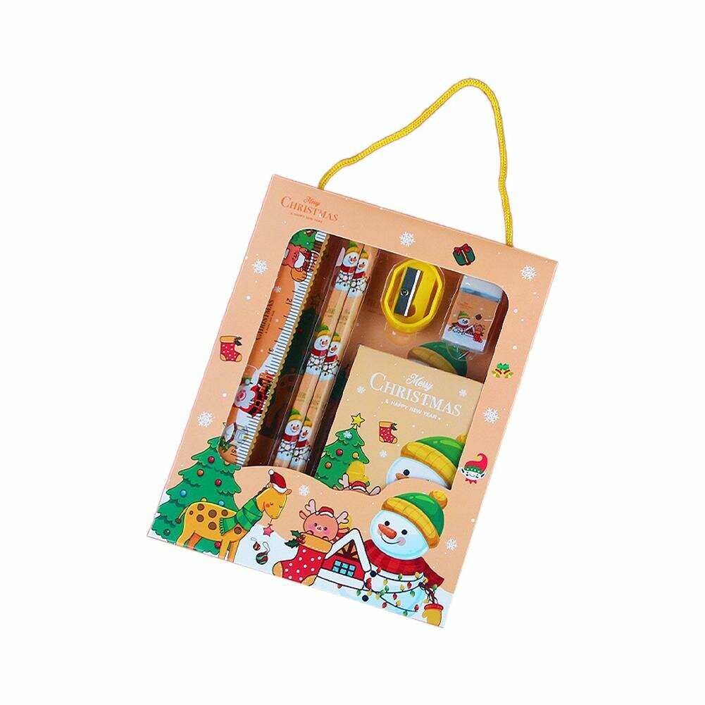 Новогодний набор из 6 предметов для школы и детского сада, подарок классу на Рождество, набор канцелярии для начальной школы и дошкольников