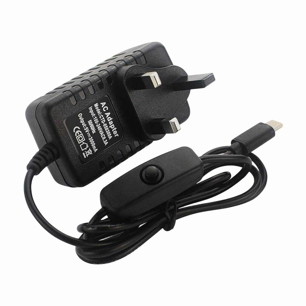 Встроенный адаптер питания typec interface 5V3A-британский стандарт-с переключателем