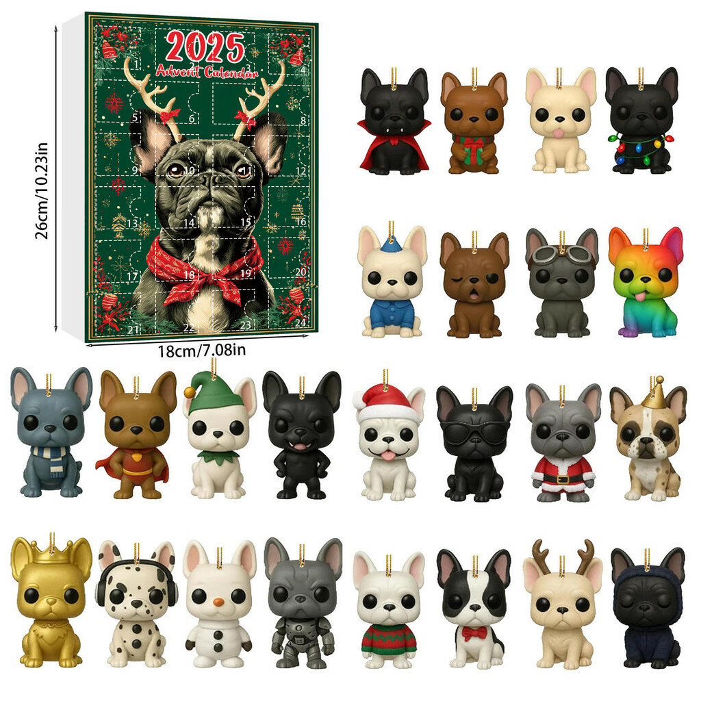 Календарь адвент для собак акриловая коллекция с 24 штуками для рождественского праздника украшения и подарки стиль ф