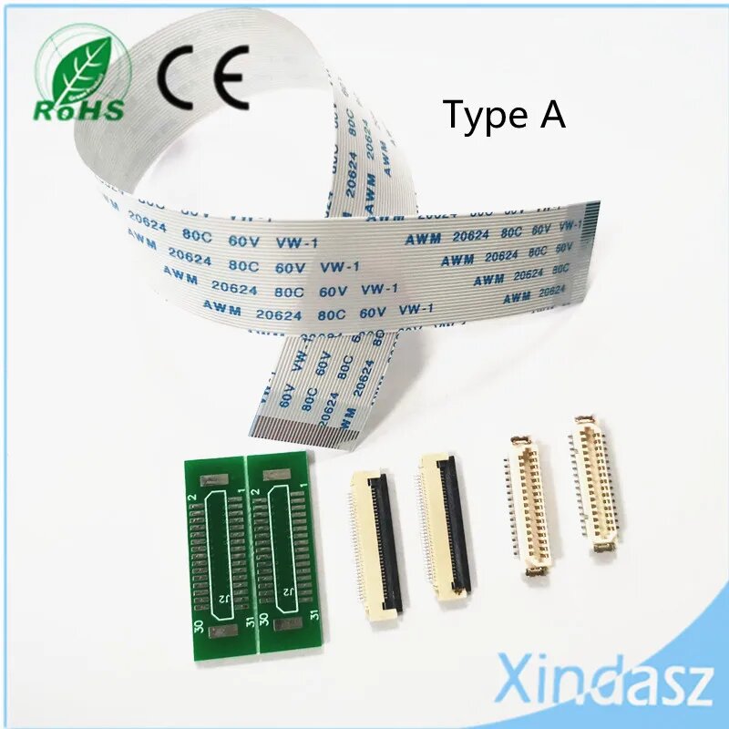 Кабель FFC DF9-31V-1S белый 31 контакт 1.0 мм