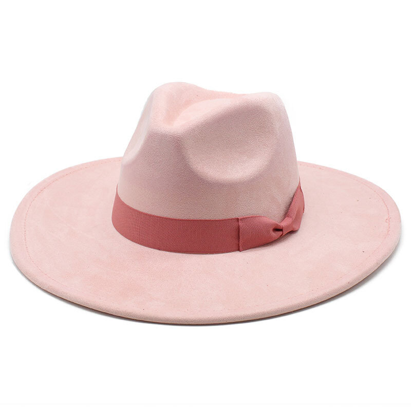 Многоцелевая Джазовая шляпа из замши Унисекс Отдых Плоский козырёк Замша / MOM-011