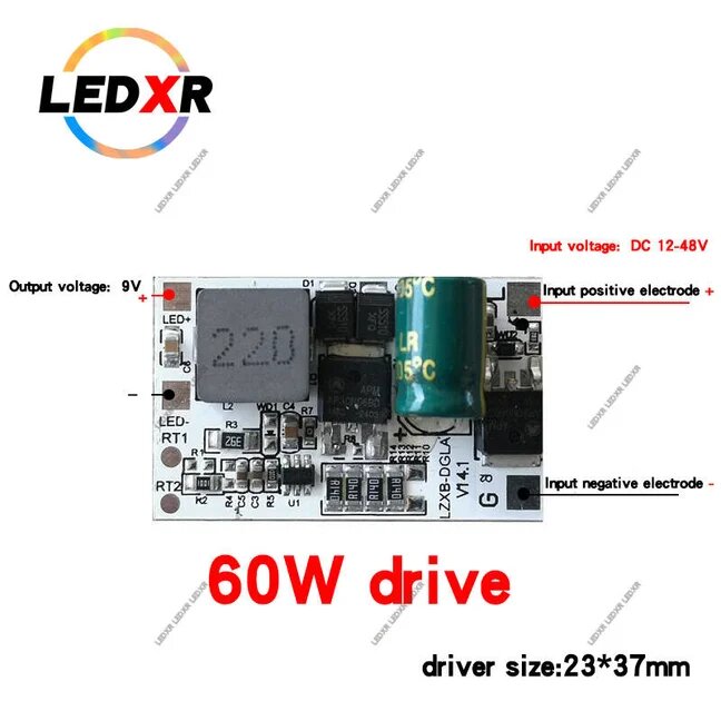Светодиодный драйвер LEDXR 60W 9V, 23*37mm