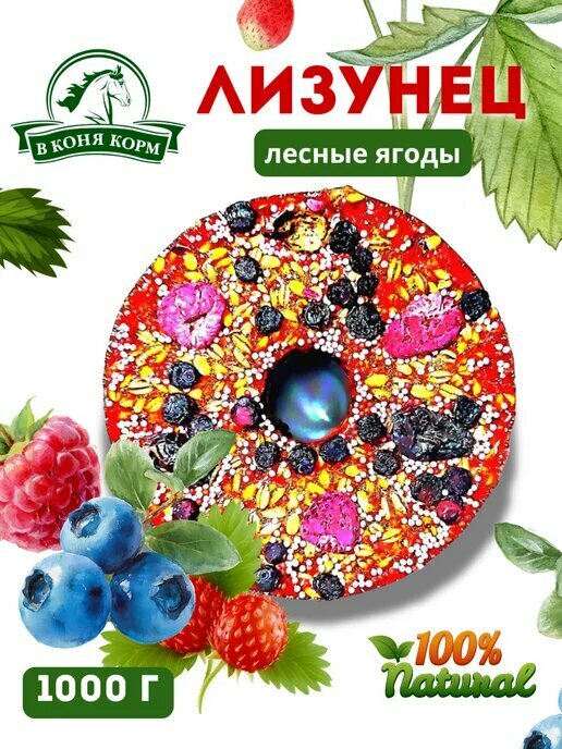В Коня Корм / Лизунец "Лесные ягоды" для лошадей, брикет, 900 гр